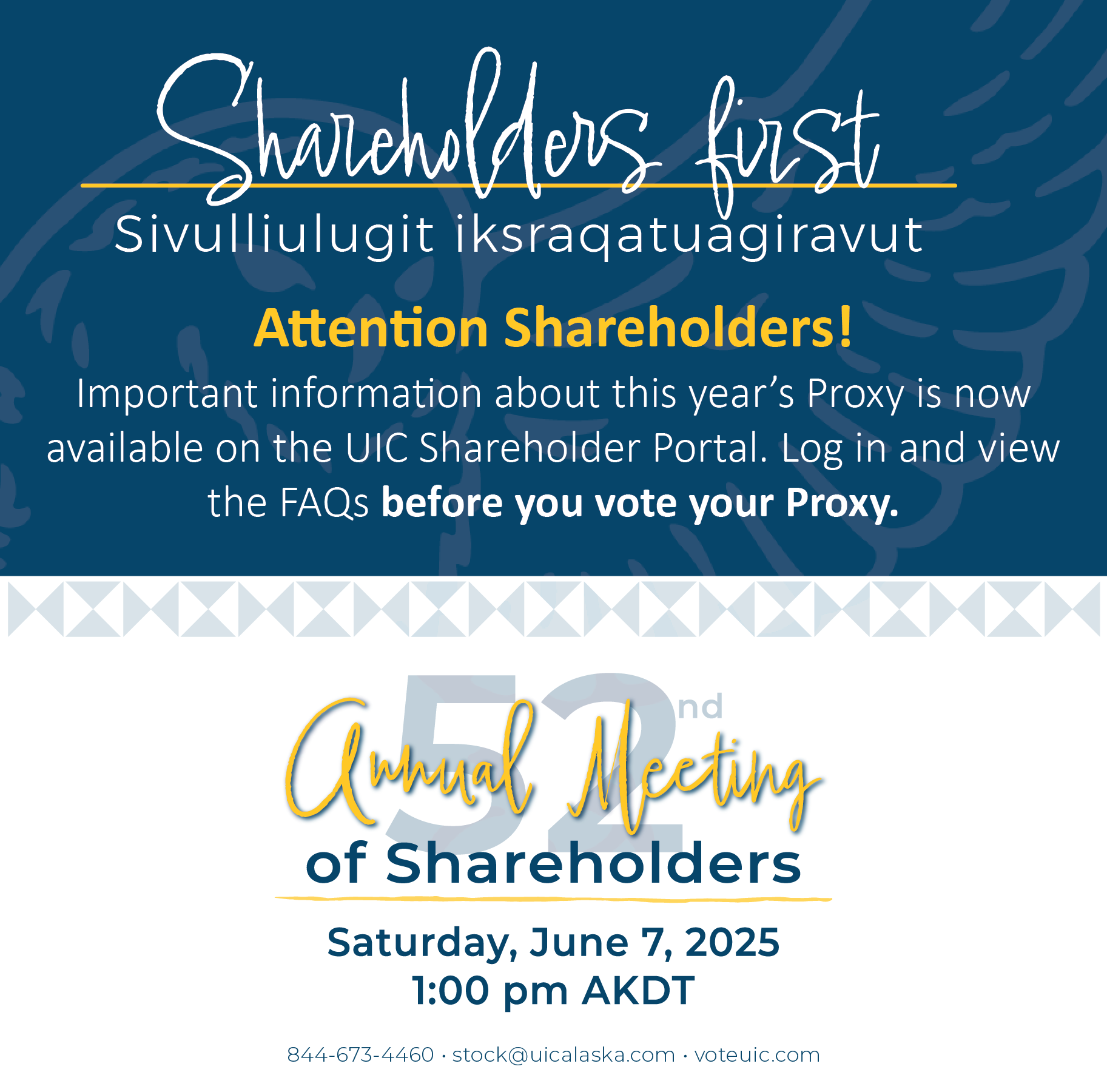Important information about Annual Meeting and Shareholder Proposal (1) is now available on the ...